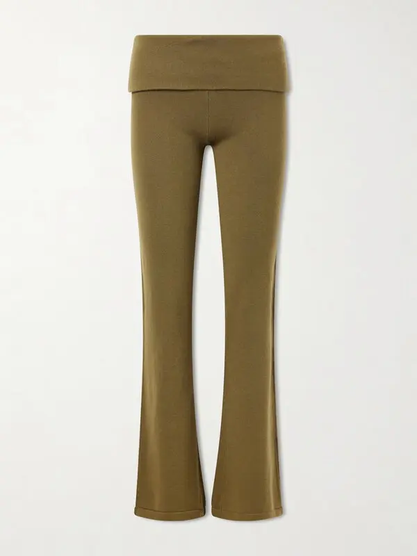 THE ELDER STATESMAN Flared Cashmere Pants