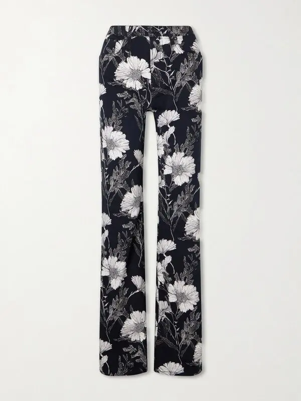 R13 Floral-print Straight-leg Jeans - Black