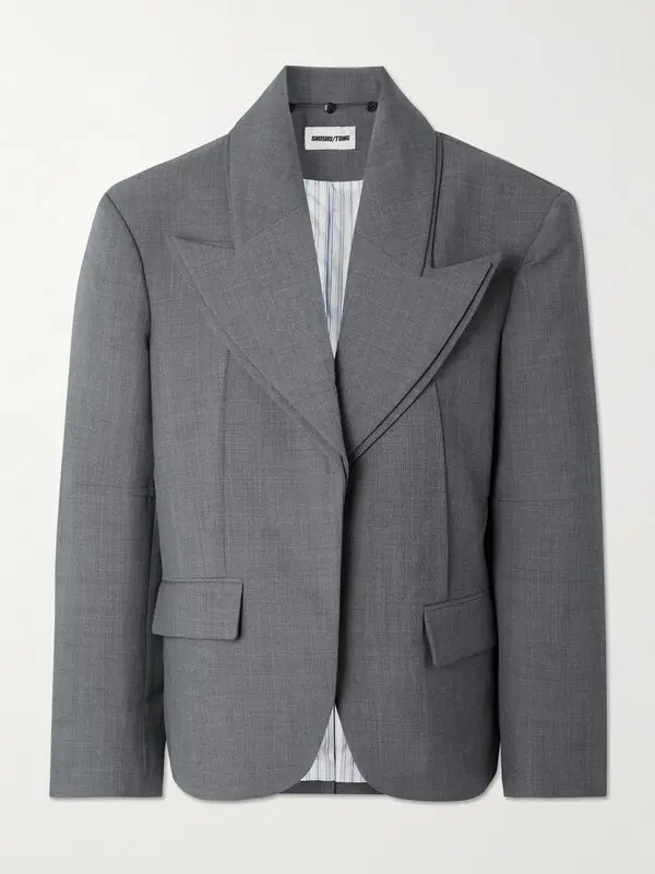 SHUSHU/TONG Layered Flannel Blazer