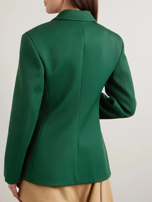Loewe Wool-blend Twill Blazer - Green