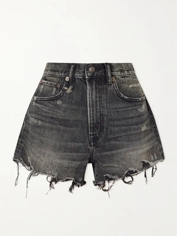 R13 Distressed Denim Shorts