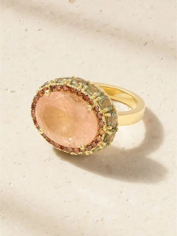 Ileana Makri 18-karat Gold Multi-stone Ring - Orange