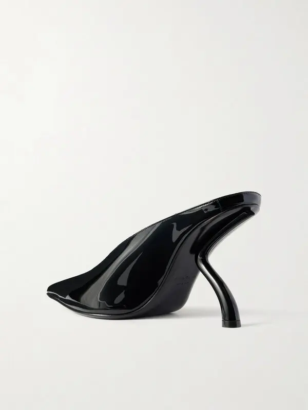 FERRAGAMO Itaca Patent-leather Mules - Black