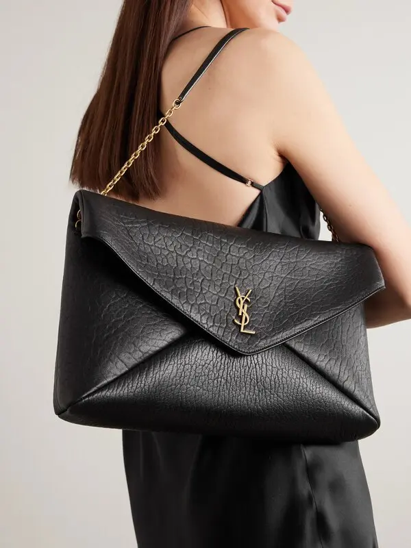 Saint Laurent Cassandre Textured-leather Shoulder Bag