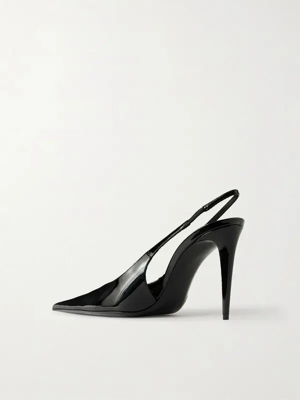 Saint Laurent Guermantes Patent-leather Slingback Pumps