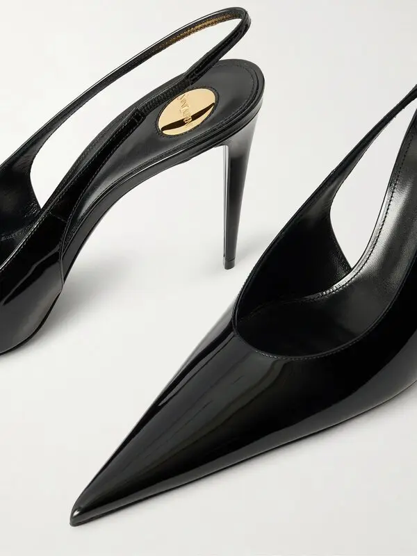 Saint Laurent Guermantes Patent-leather Slingback Pumps