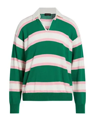 ROBERTO COLLINA Striped Cotton Sweater - Green