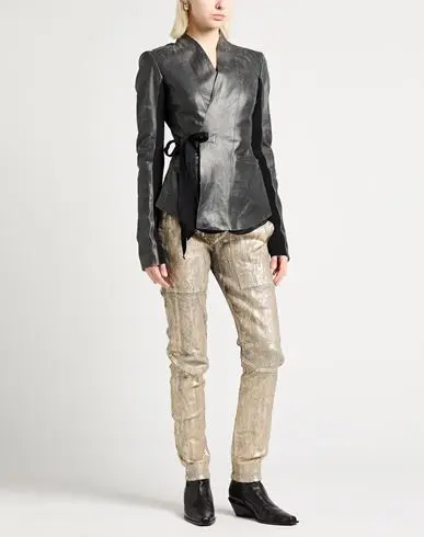 Rick Owens Single-breasted Leather Blazer - Black