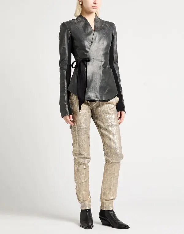 Rick Owens Single-breasted Leather Blazer - Black