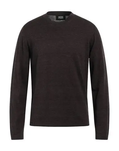Alpha Studio Sweater In Organic Cotton And Cashmere - Brown