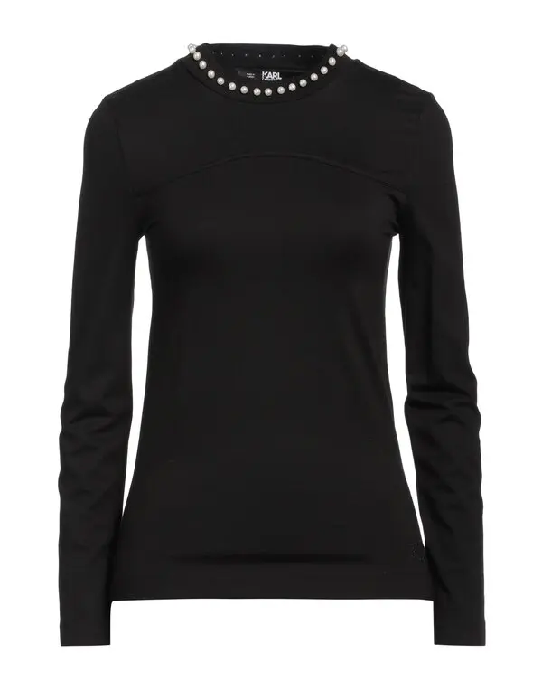 Karl Lagerfeld T-shirt In Viscose And Elastane With Bead Detail