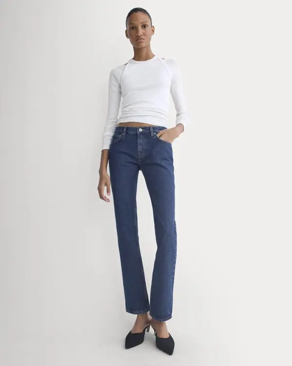 Everlane X Elena Bonvicini Highland Low-rise Cigarette Jean - Deep Bay Indigo