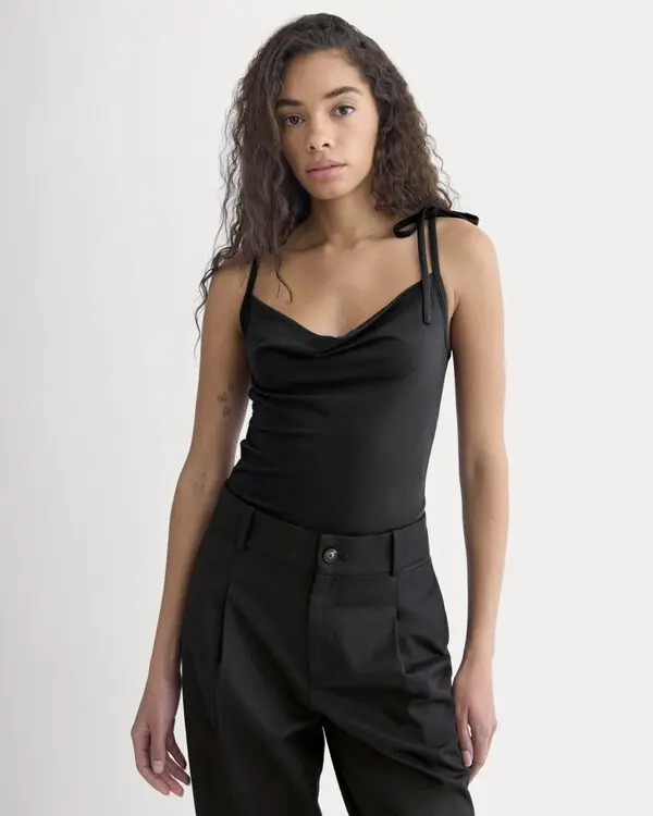 Everlane Tie-shoulder Tank Top - Black