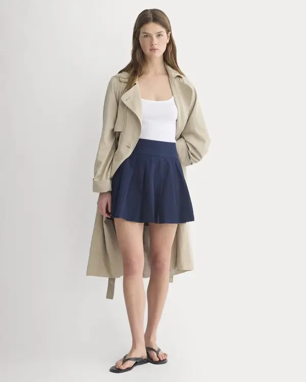 Everlane Utility Pleated Mini Skirt - Navy