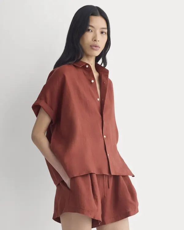 Everlane Boxy Linen Shirt - Henna Red