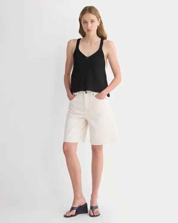 Everlane Loose Fit Denim Shorts - Ecru