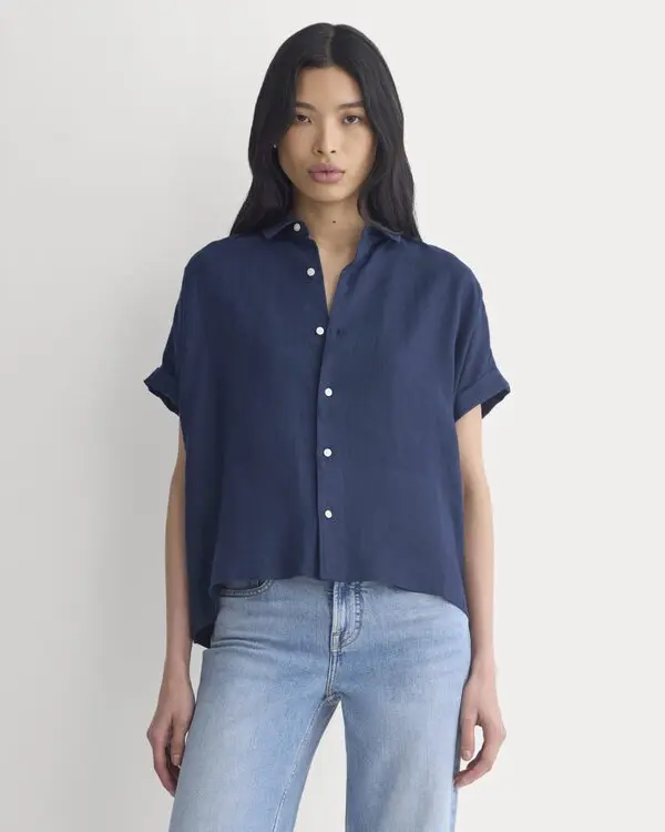 Everlane Linen Boxy Shirt - Navy