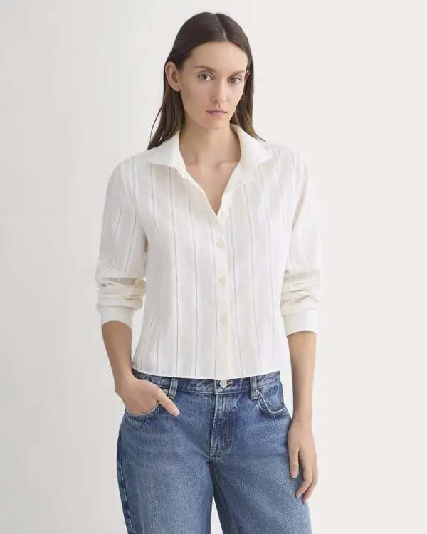 Everlane Textured Mini Collar Shirt