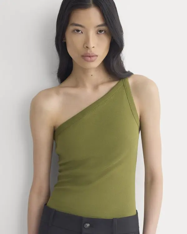 Everlane Cotton One-shoulder Tank Top - Mayfly