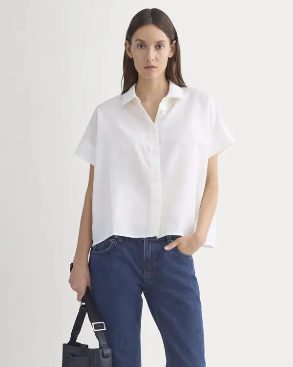 Everlane Scalloped-collar Square Shirt