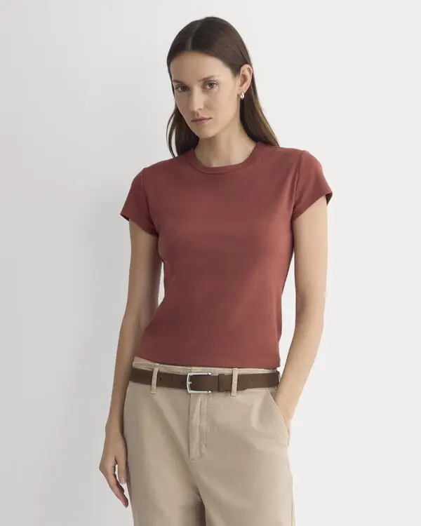 Everlane Retrosoft Cotton Crew Neck T-shirt - Henna Red