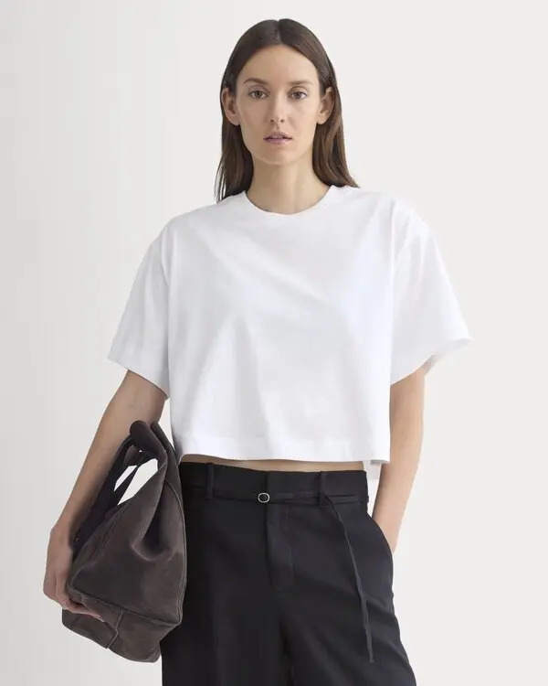Everlane Regenerative Cotton Cropped T-shirt - White
