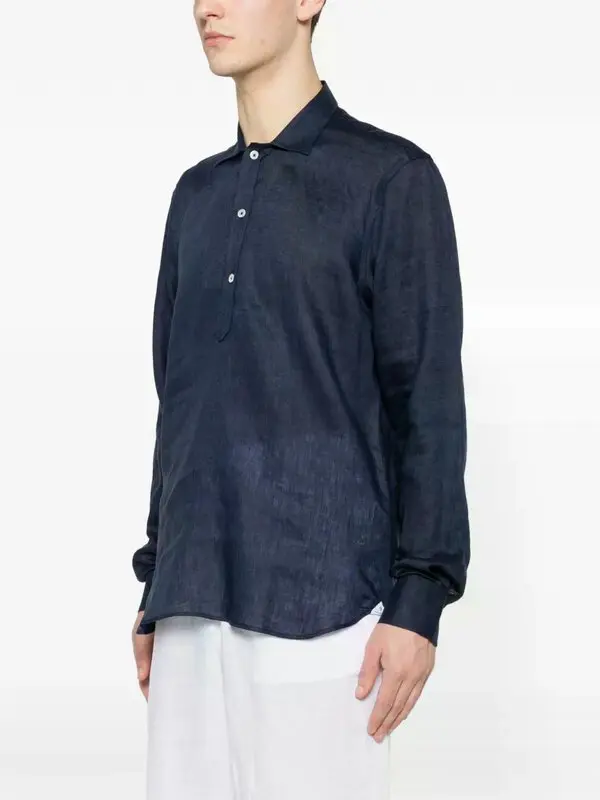 Tagliatore Long-sleeve Polo Shirt - Blue