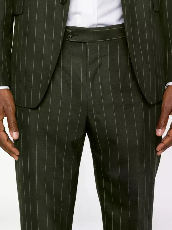 Tagliatore Pinstripe-pattern Single-breasted Suit - Green