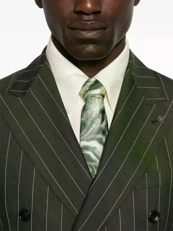 Tagliatore Pinstripe Double-breasted Suit - Green