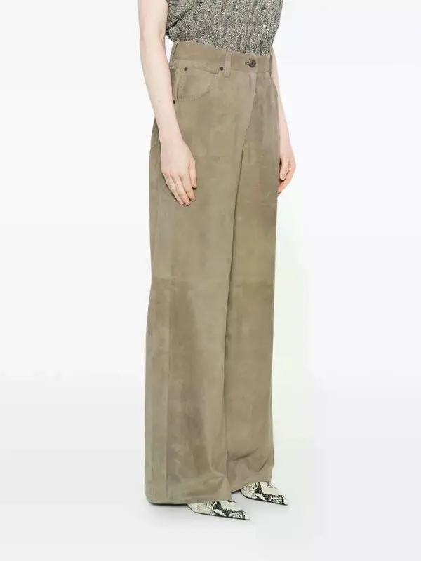 Brunello Cucinelli Panelled Leather Trousers - Neutrals