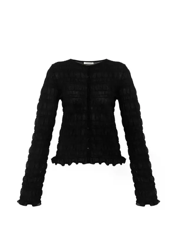 BY MALENE BIRGER Ebba Ruffled Cardigan - Black