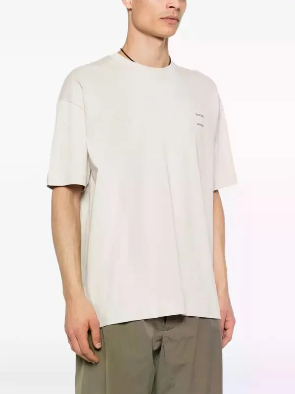 SAMSOE SAMSOE Joel Logo-print T-shirt - Neutrals
