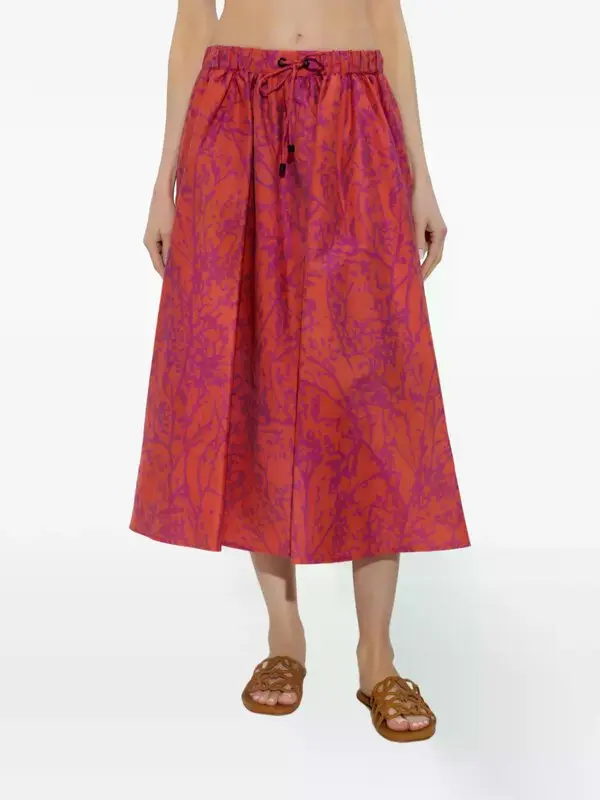 Max Mara Floral Jacquard Skirt - Orange
