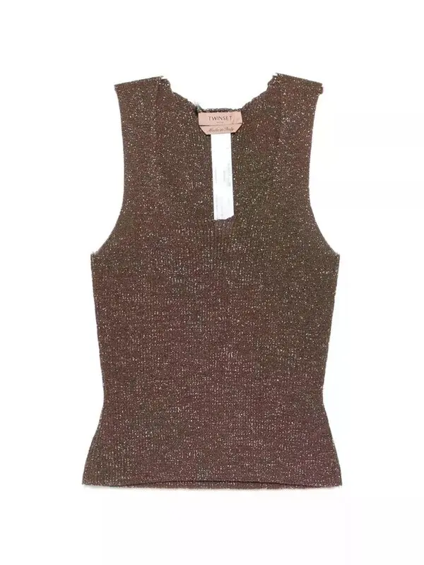 TWINSET Lurex Top - Brown