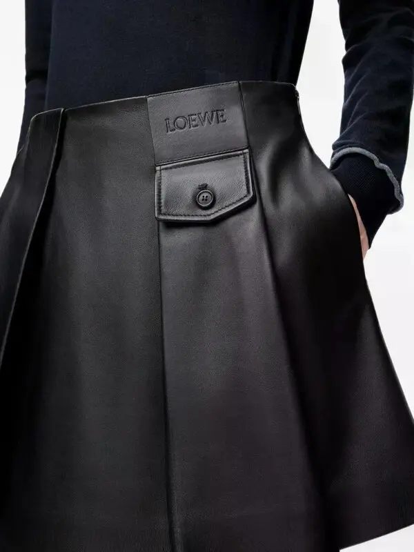 Loewe Pleated Mini Skirt - Black