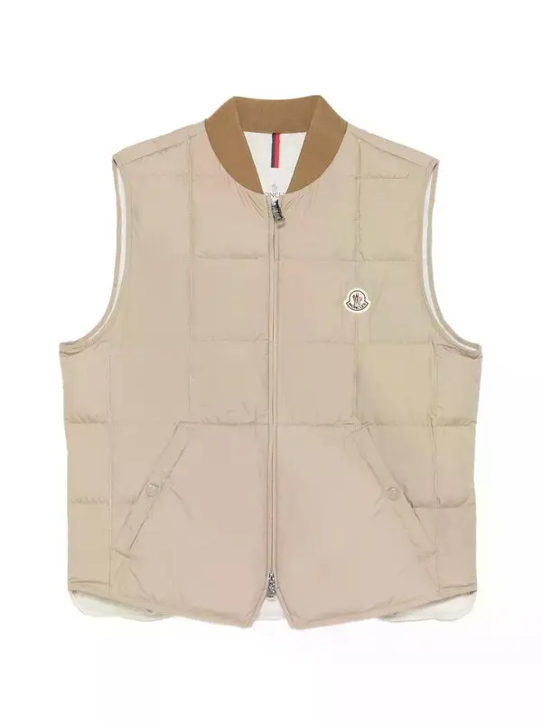 Moncler Elberton Square-quilted Gilet - Neutrals