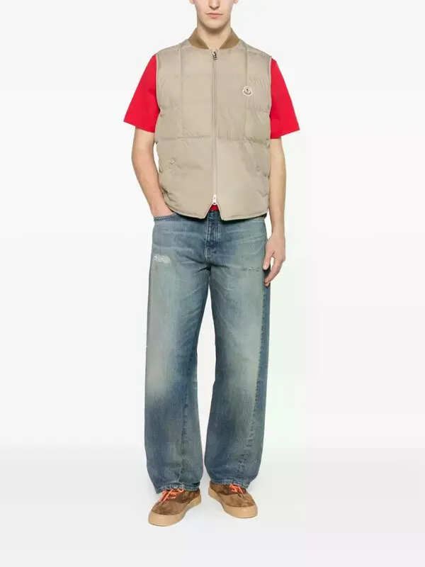 Moncler Elberton Square-quilted Gilet - Neutrals