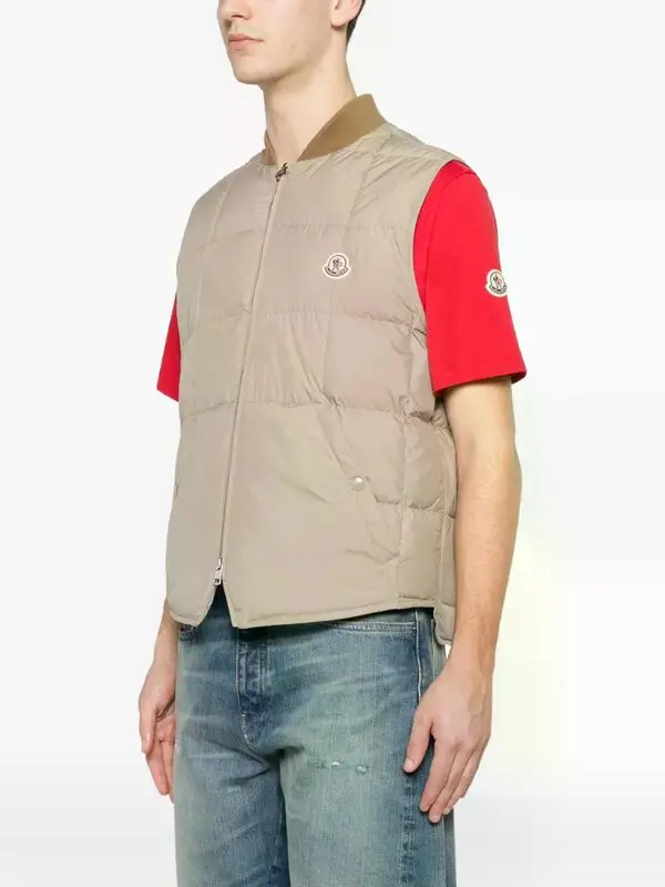 Moncler Elberton Square-quilted Gilet - Neutrals