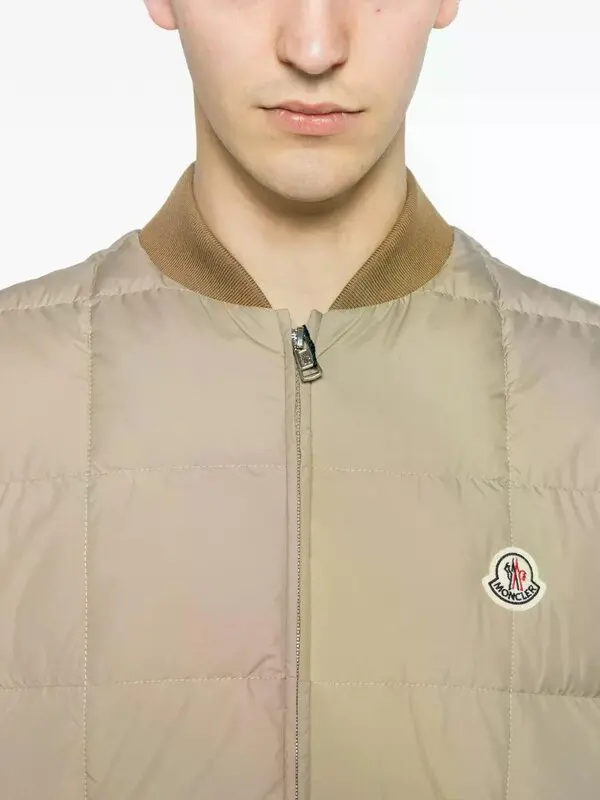 Moncler Elberton Square-quilted Gilet - Neutrals