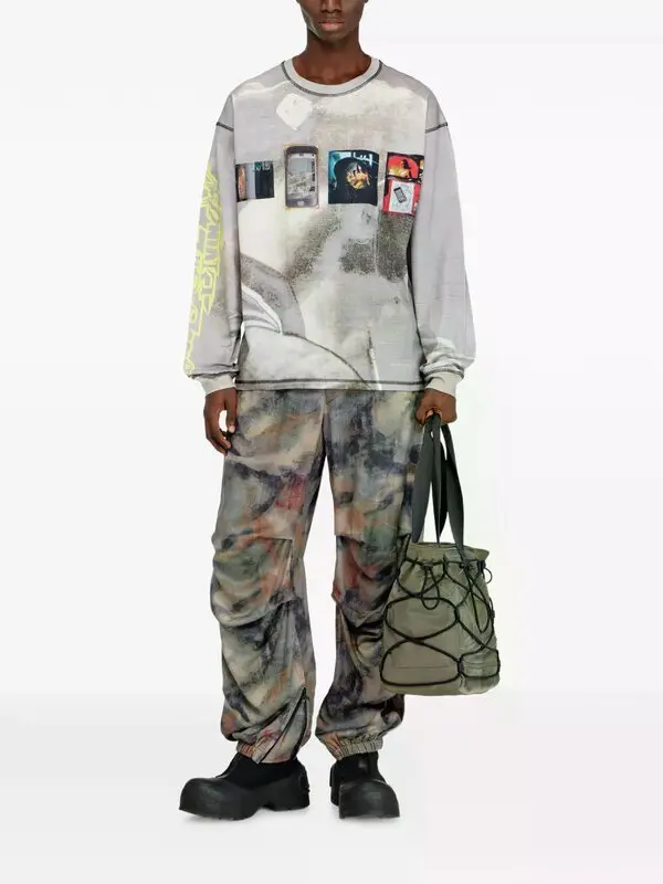 DIESEL® Graphic-pattern Long Sleeve T-shirt