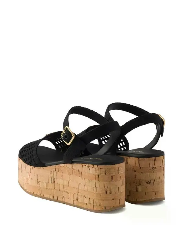 Prada Crochet Platform Sandals