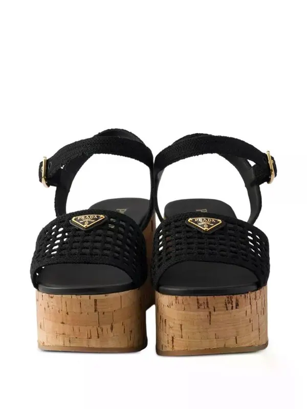 Prada Crochet Platform Sandals