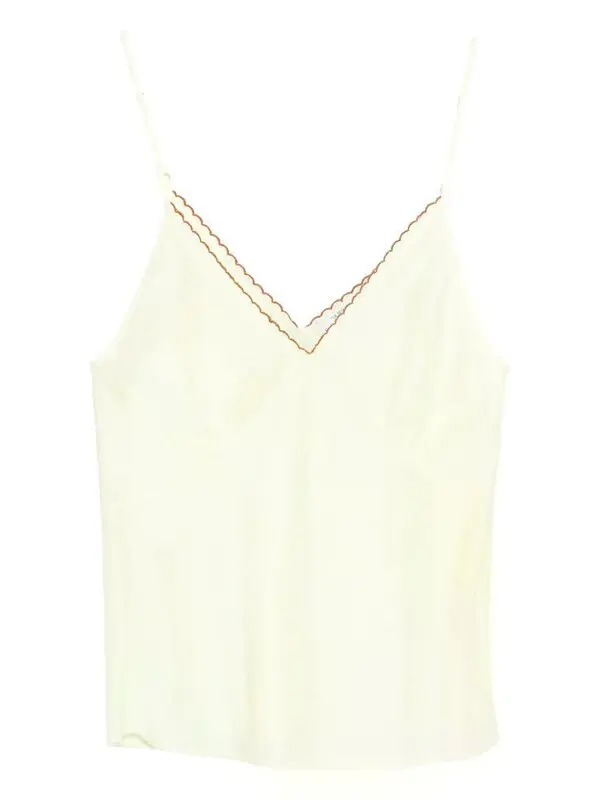 FORTE_FORTE Scalloped V-neck Top - Yellow