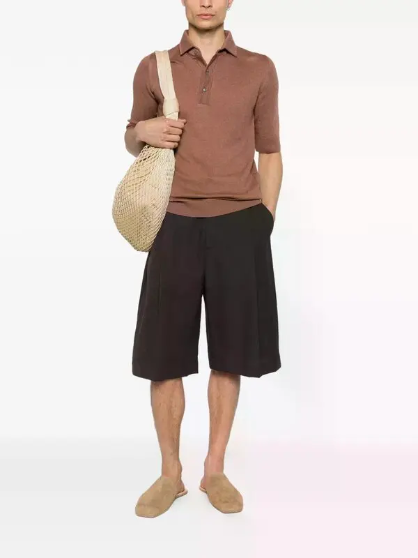 LARDINI Buttoned Polo Shirt - Brown
