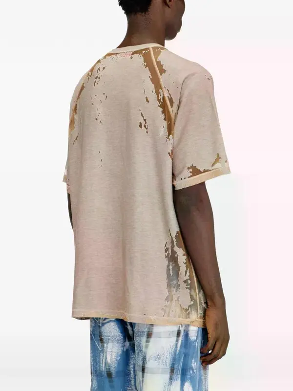 DIESEL® T-shirt In Printed Devoré Jersey - Neutrals