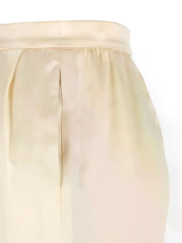 Saint Laurent Pleated Silk Trousers - Neutrals