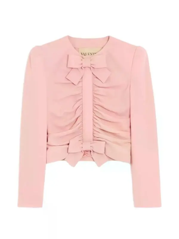 Valentino Garavani Bow-appliqué Cropped Jacket - Pink