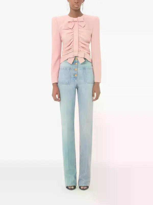 Valentino Garavani Bow-appliqué Cropped Jacket - Pink