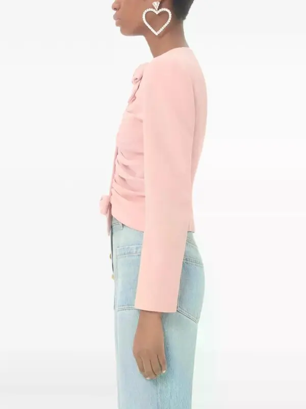 Valentino Garavani Bow-appliqué Cropped Jacket - Pink
