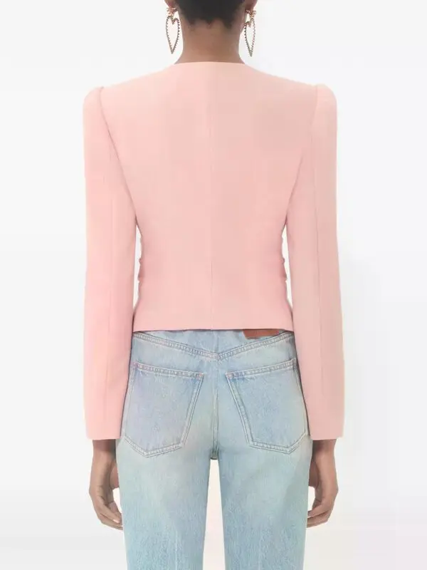 Valentino Garavani Bow-appliqué Cropped Jacket - Pink
